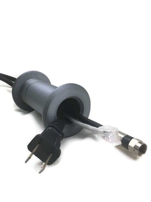 Wall Port - Cable Pass Through Wall outlet -Silver - Fits wall thickne ...